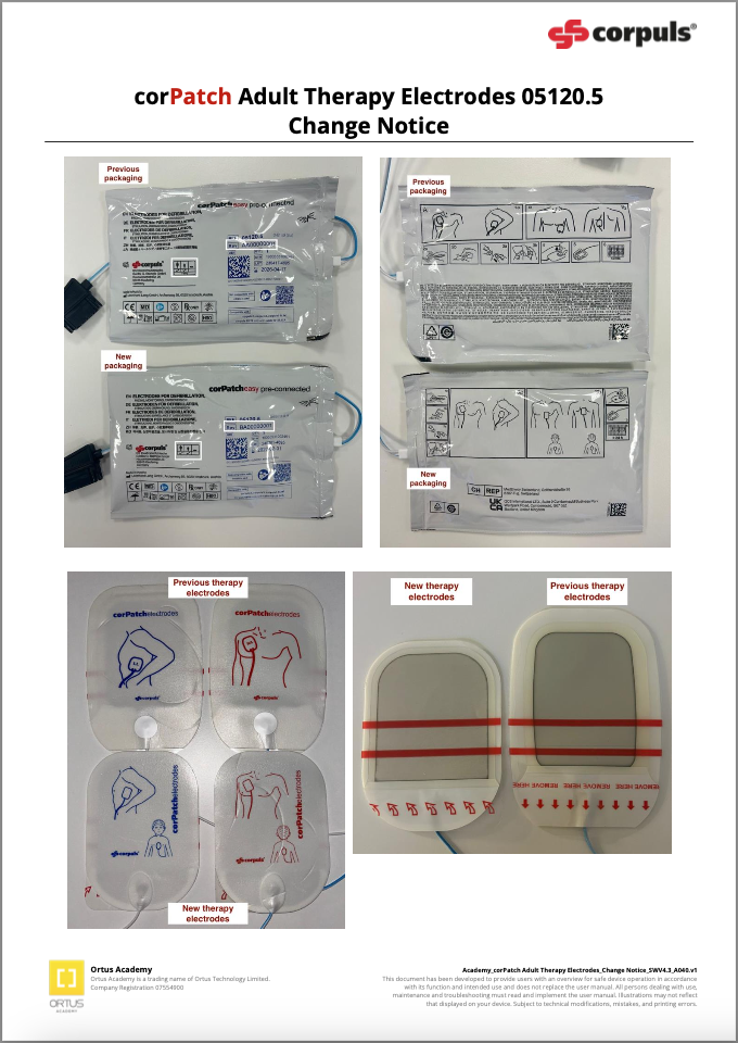 Change Notice: corPatch Easy Adult Therapy Electrodes - May 2024